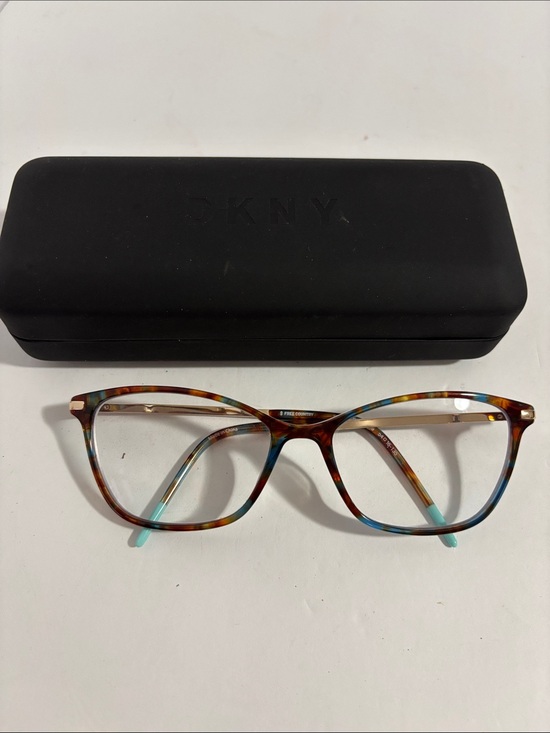 Dkny | Accessories | Dkny Multitone Tortoiseshell Blue Cateye Glasses ...